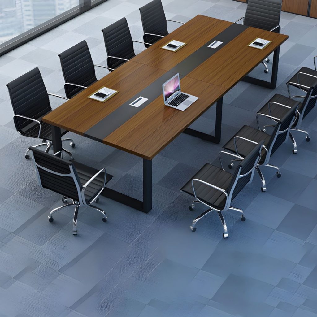 2400MM Executive Meeting Office Table With Metallic Frame – Nicmaa ...