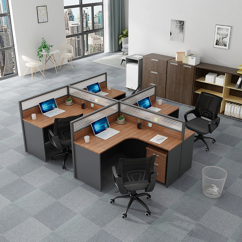 Four Way Curved Office Workstation – Nicmaa Furniture