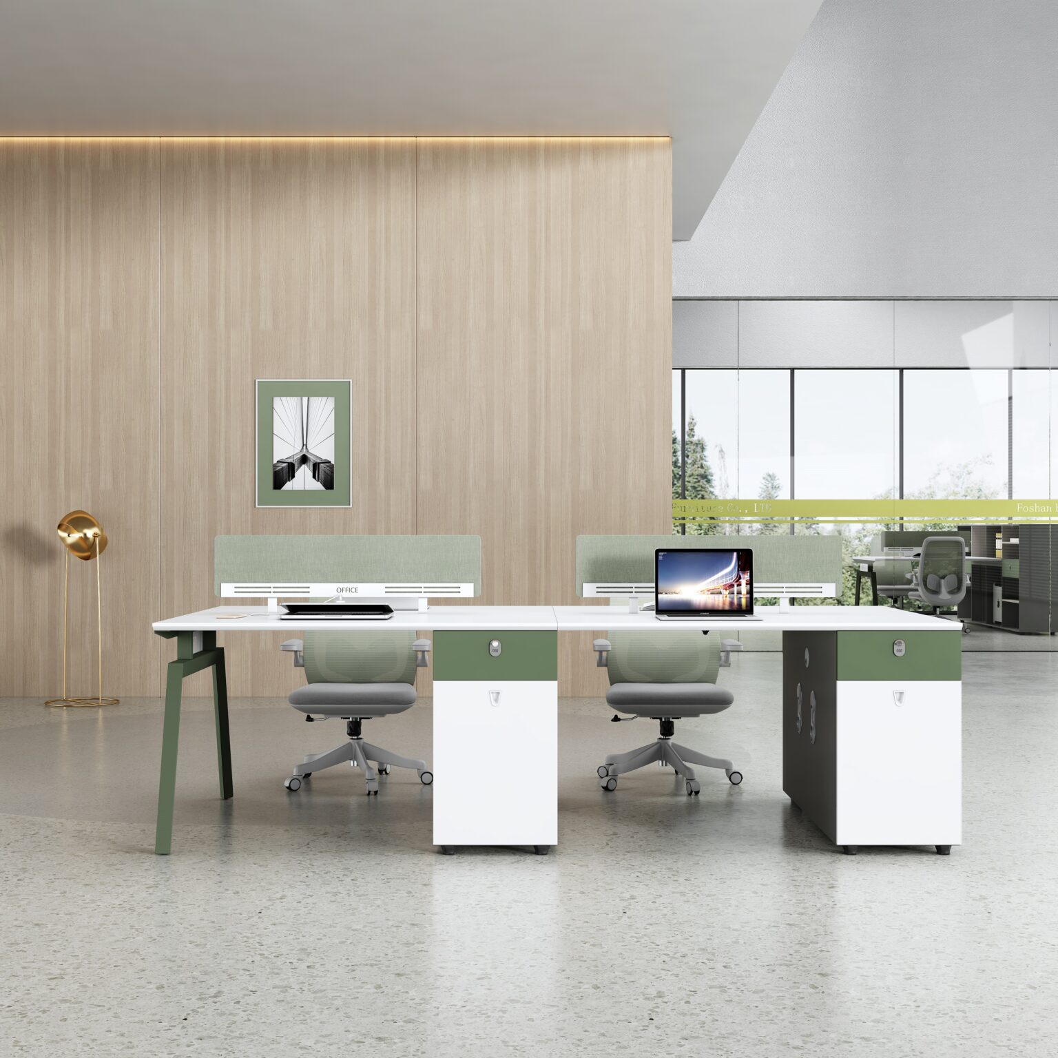 4-Persons Modular Office Workstation – Nicmaa Furniture