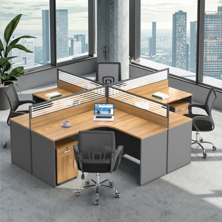 4-Way Curved Modern Office Workstation – Nicmaa Furniture