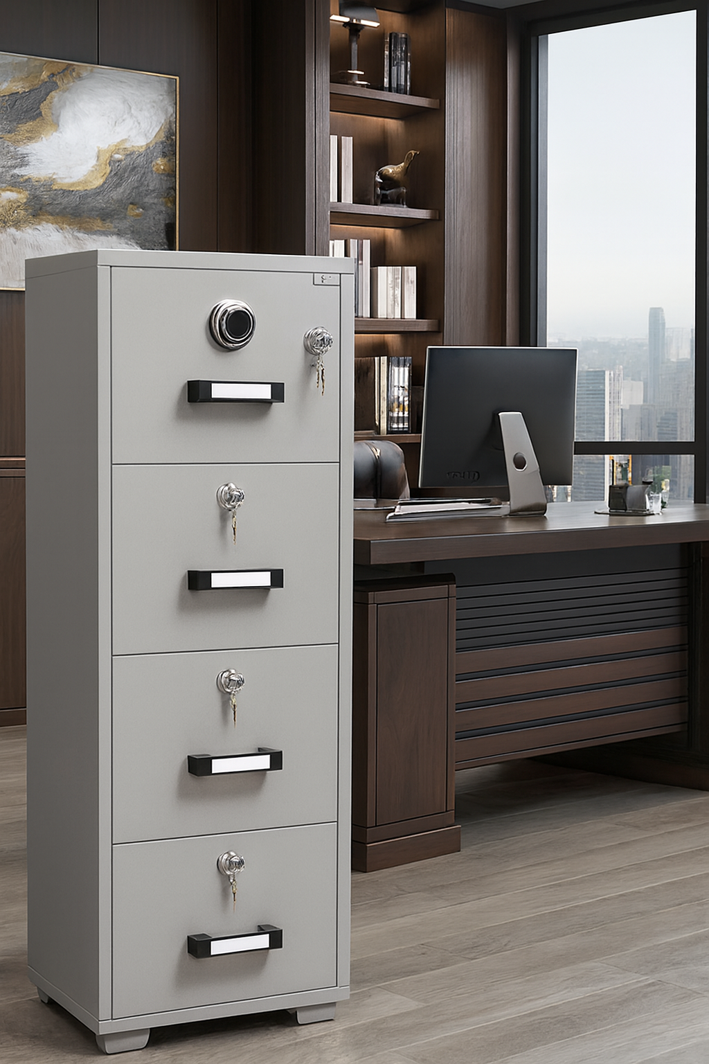 4-Drawer Fireproof Executive Office Safe – Nicmaa Furniture