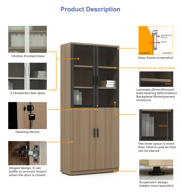 2-Door Advanced Wooden Office Filling Cabinet – Nicmaa Furniture